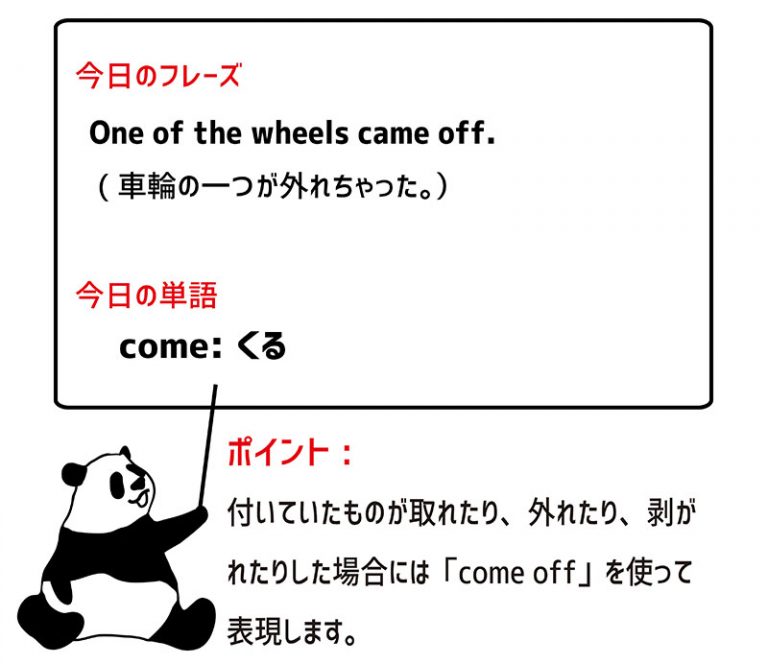 英語のイディオム：come off の意味と使い方 | eigo-lab(えいご研）