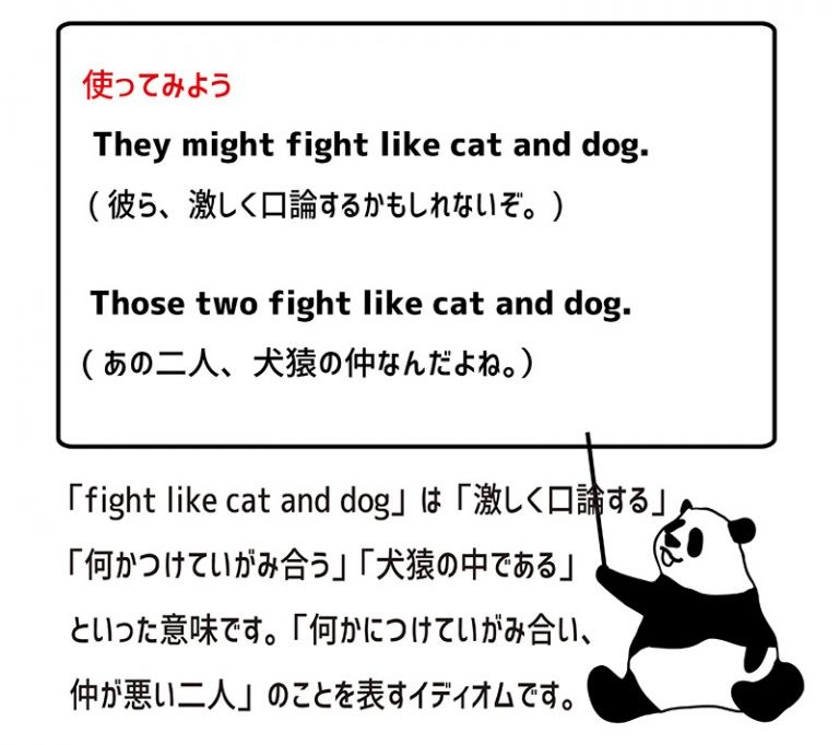 fight like cat and dogの意味と使い方 | eigo-lab(えいご研）