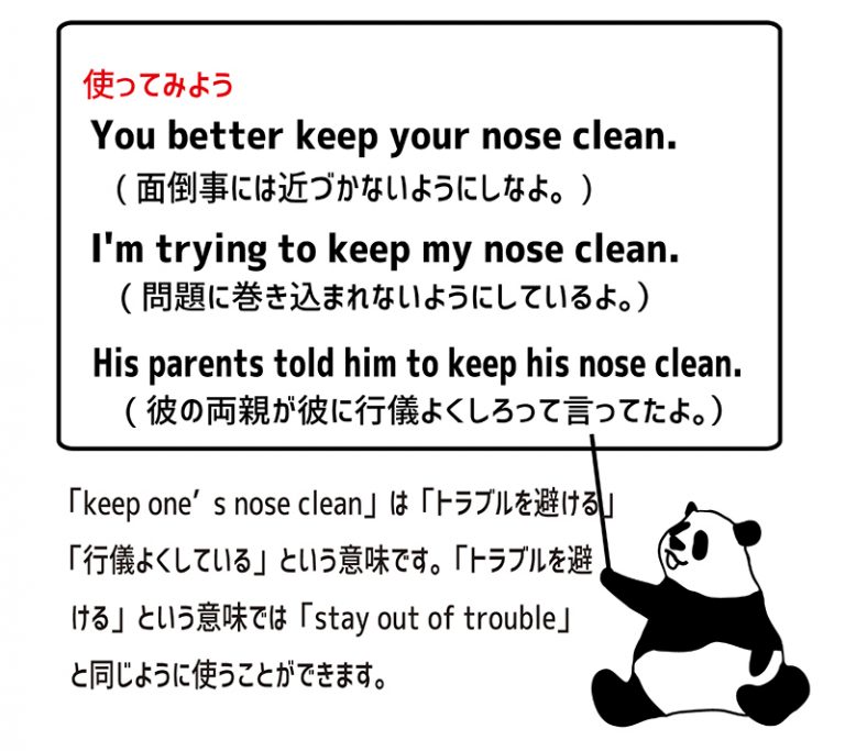 keep one’s nose cleanの意味と使い方 | eigo-lab(えいご研）