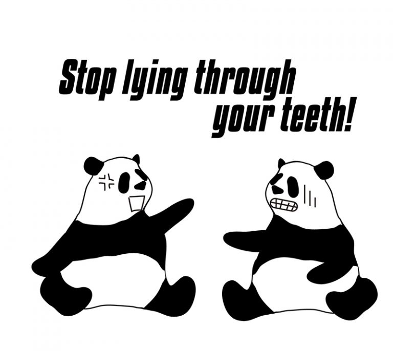 lying through one’s teethの意味と使い方 | eigo-lab(えいご研）