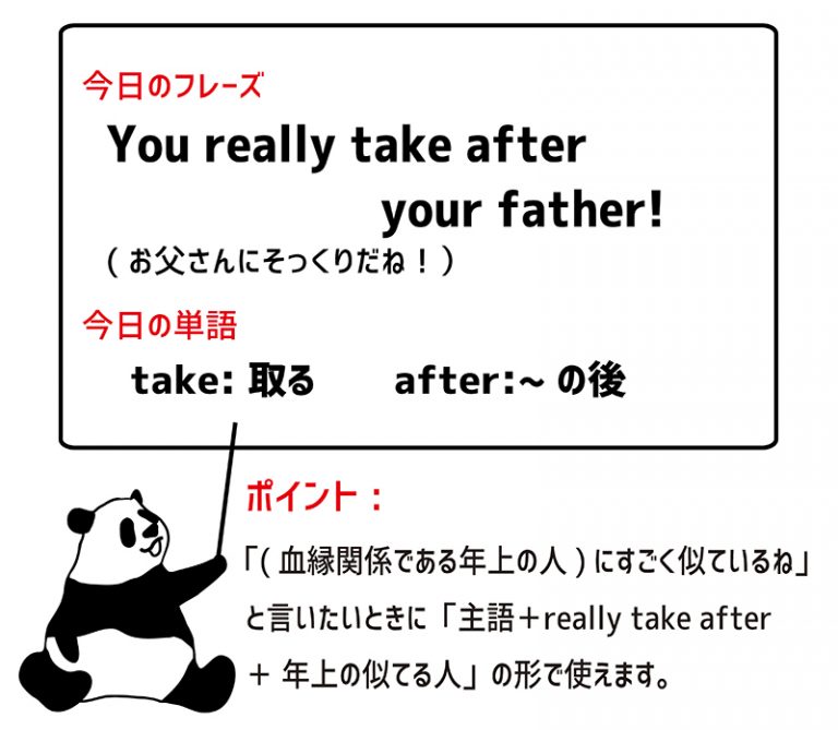 英語のイディオム: take afterの意味と使い方 | eigo-lab(えいご研）
