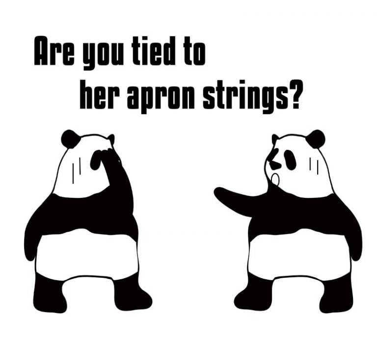 tied to (one’s) apron stringsの意味と使い方 | eigo-lab(えいご研）