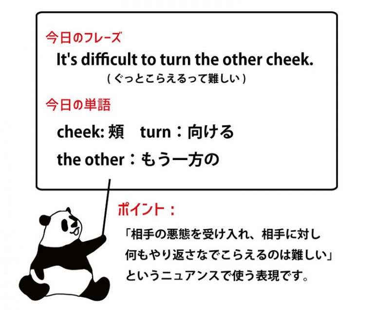 turn the other cheekの意味と使い方 | eigo-lab(えいご研）